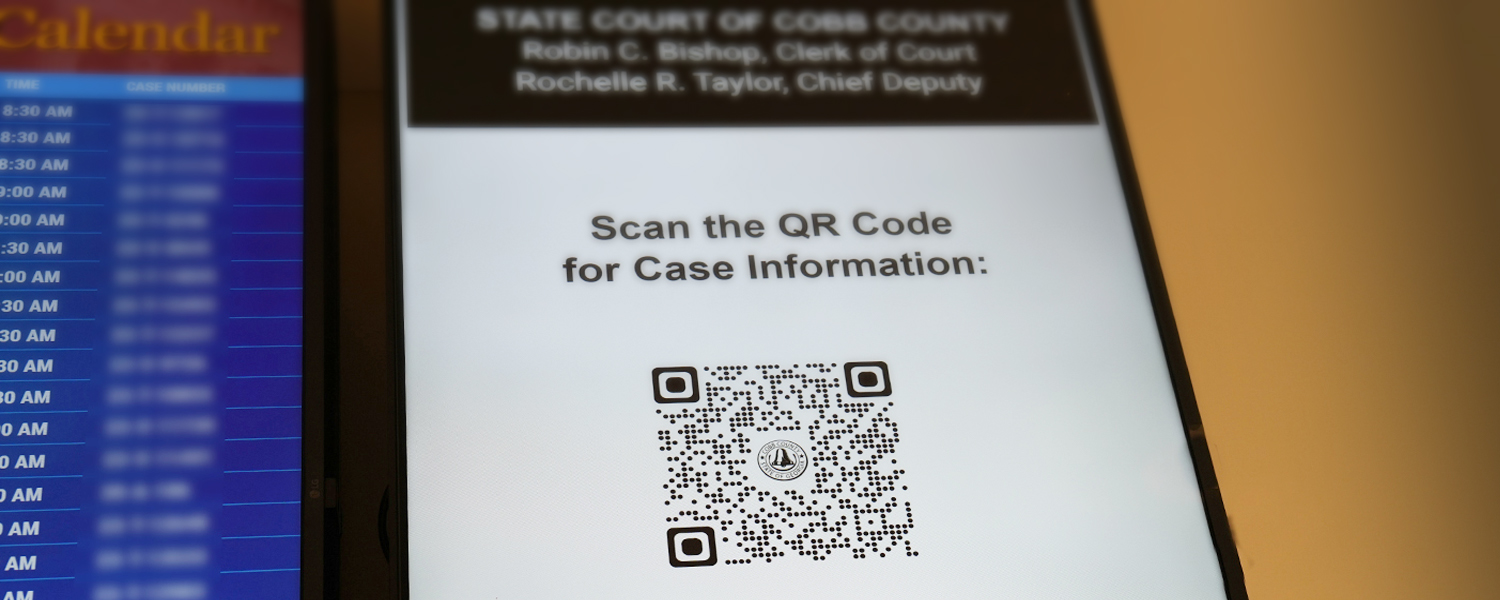 Track state court cases in just one step with new QR code | Cobb County Georgia